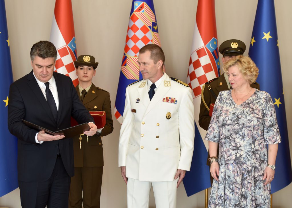 Formal Presentation of Rank of Admiral to Robert Hranj, Chief of the General Staff of the ...