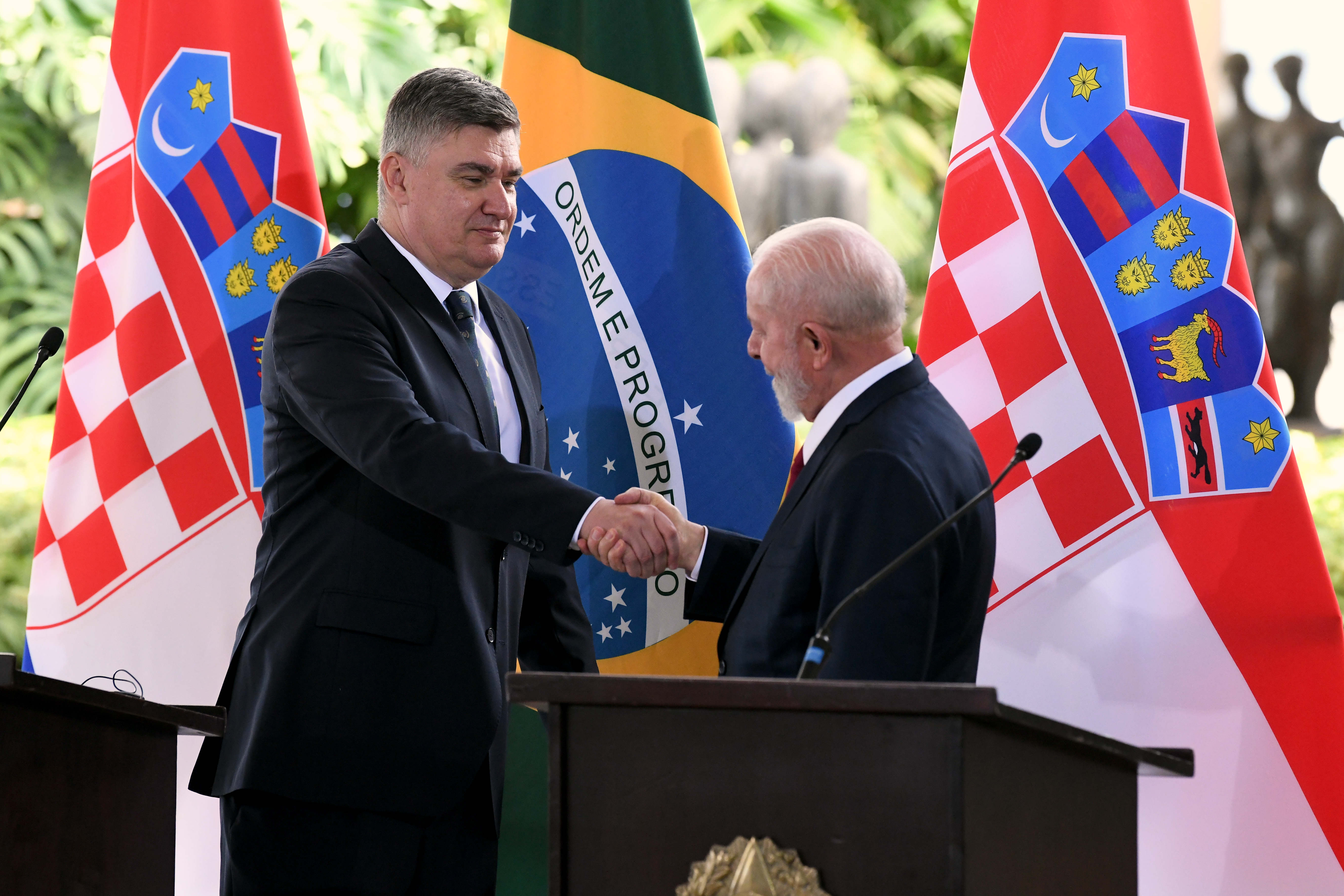 President Milanović after meeting with the President of Brazil ...