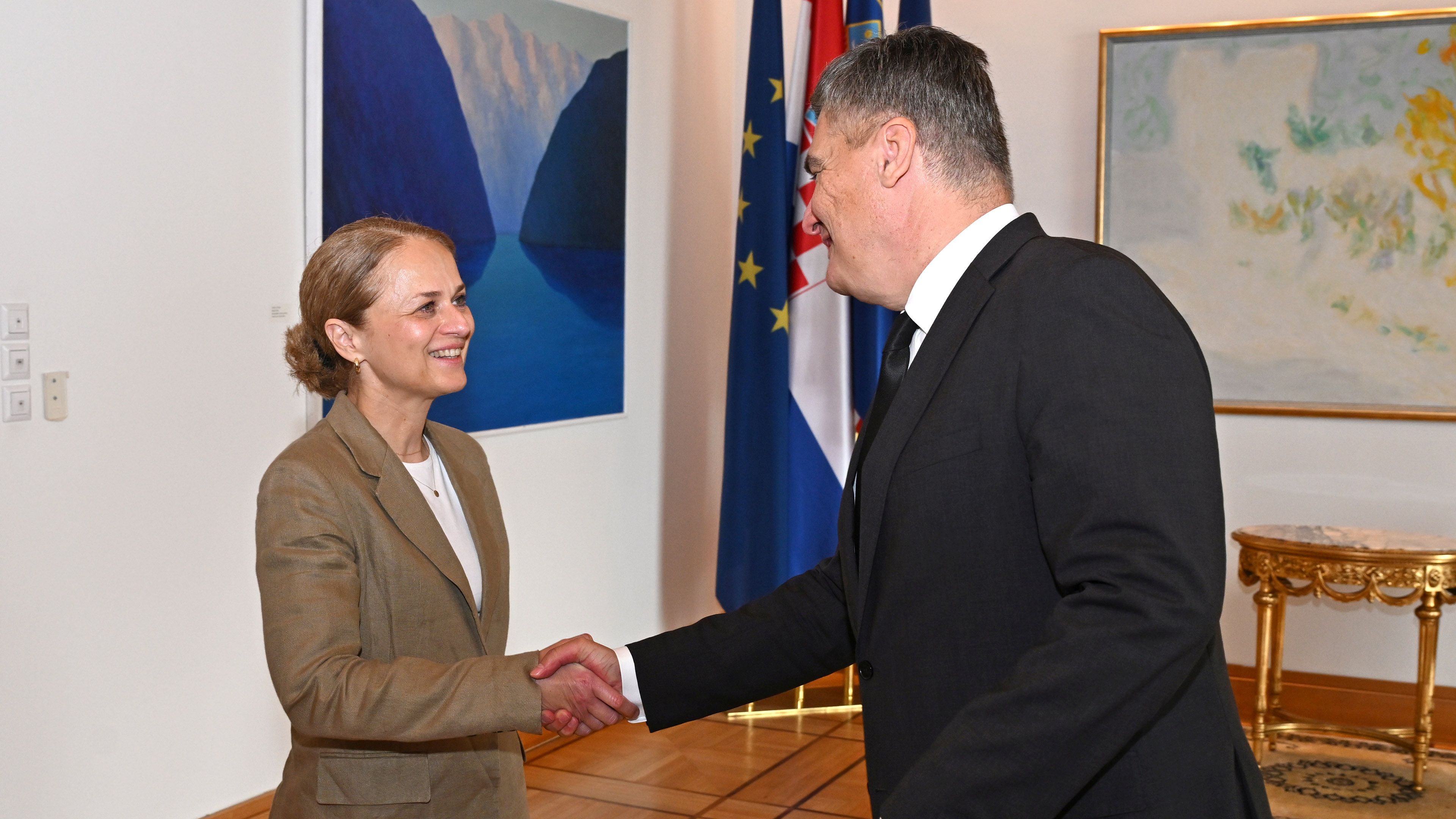 Predsjednik Milanović primio u nastupni posjet voditeljicu ...